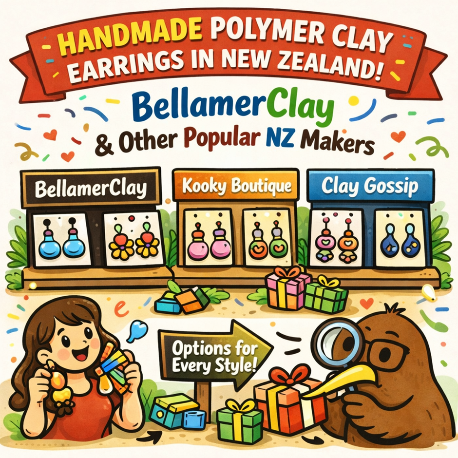 Handmade Polymer Clay Earrings in New Zealand – BellamerClay & Other P ...